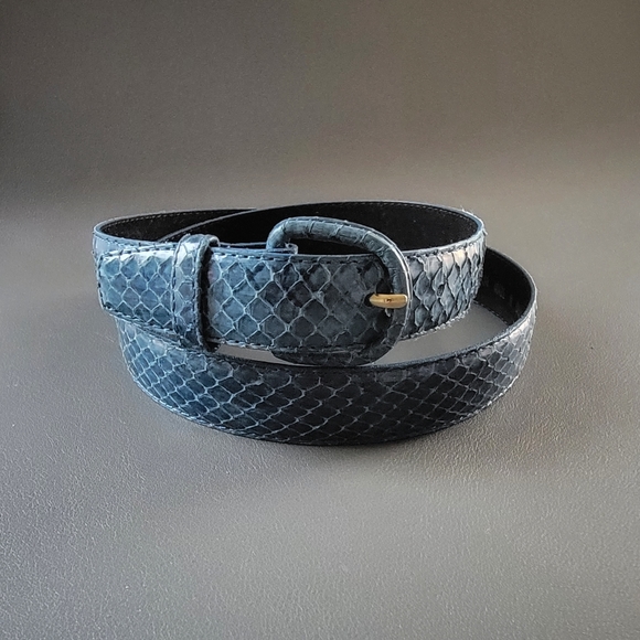 Honors | Accessories | Vintage Genuine Snake Skin Blue Belt | Poshmark